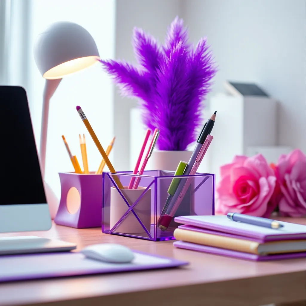 Enhancing Workspaces with Purple Desk Accessories